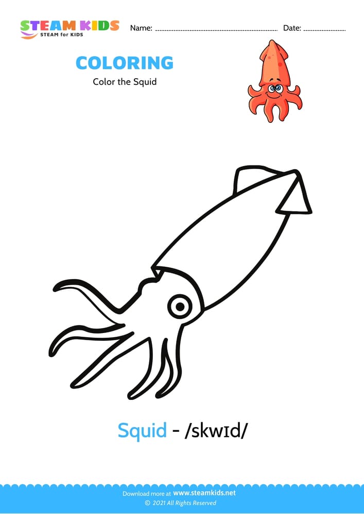 Coloring Worksheets - Animals Coloring - Sea animals - STEAM KIDS