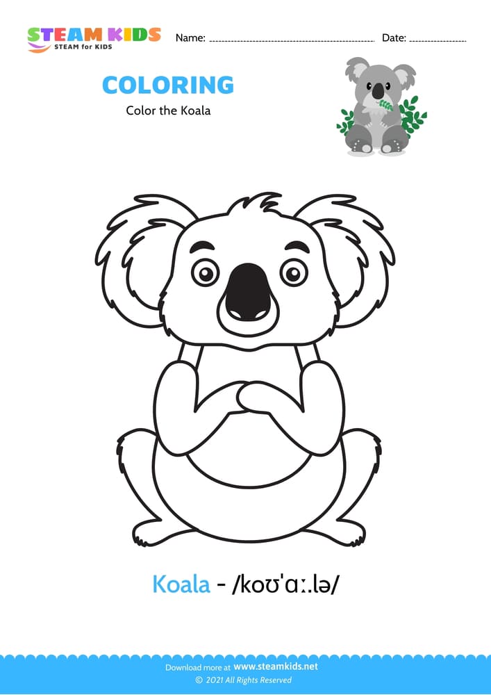 Coloring Worksheets - Animals Coloring - Wild animals - STEAM KIDS