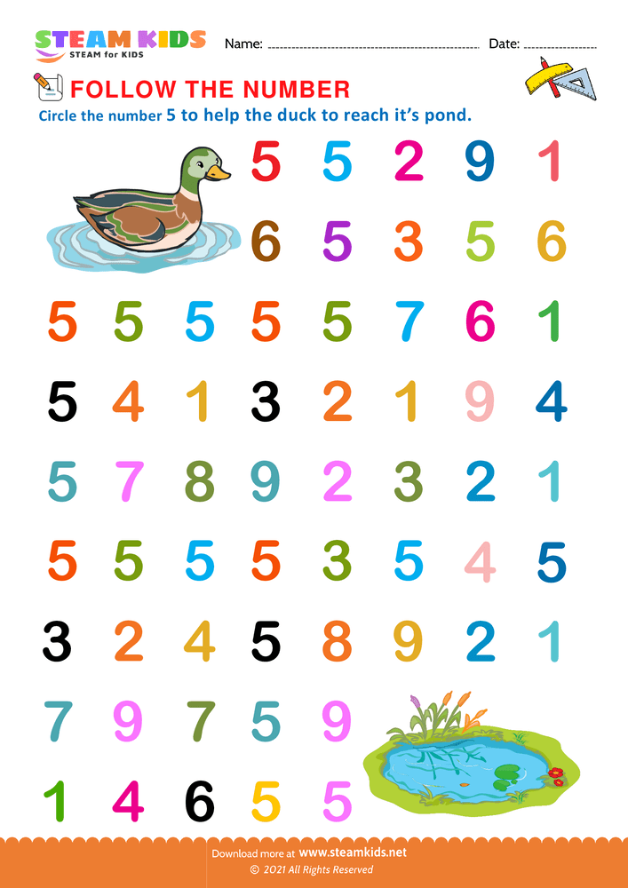 Numbers Worksheets For Preschool - STEAM KIDS