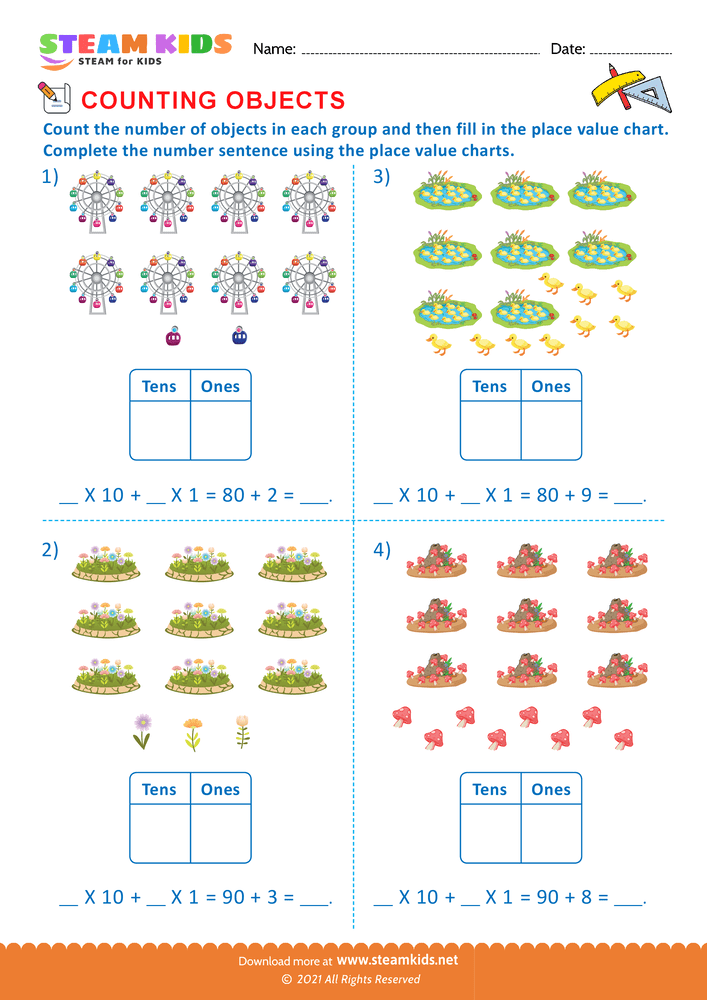 Free Math Worksheet - Visual Problems - Worksheet 16 - STEAM KIDS