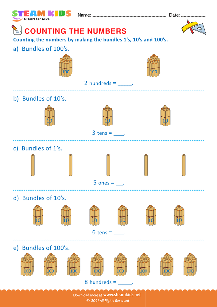Counting numbers - Numbers Worksheet For Grade 1 - STEAM KIDS