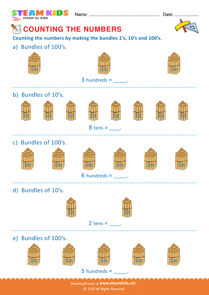 Counting numbers - Numbers Worksheet For Grade 1 - STEAM KIDS