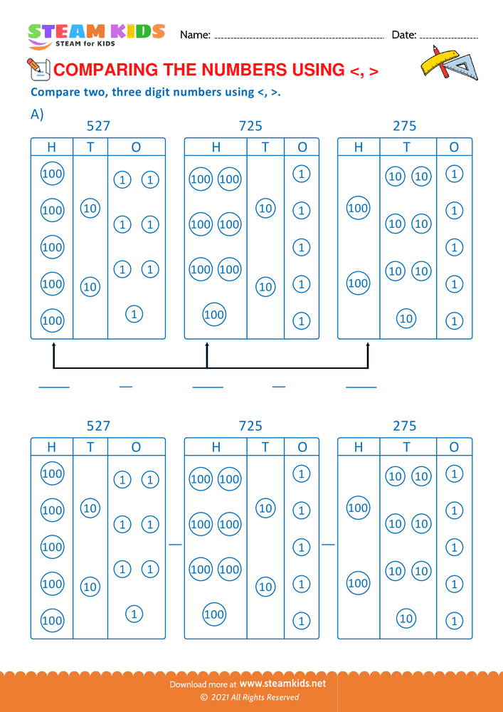 Comparing Numbers - Numbers Worksheet For Grade 2 - STEAM KIDS