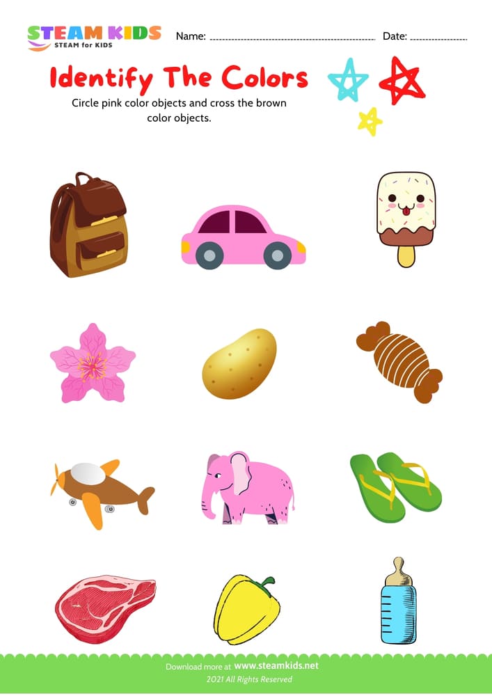 Identify Colors - Science Worksheets For Preschool - STEAM KIDS